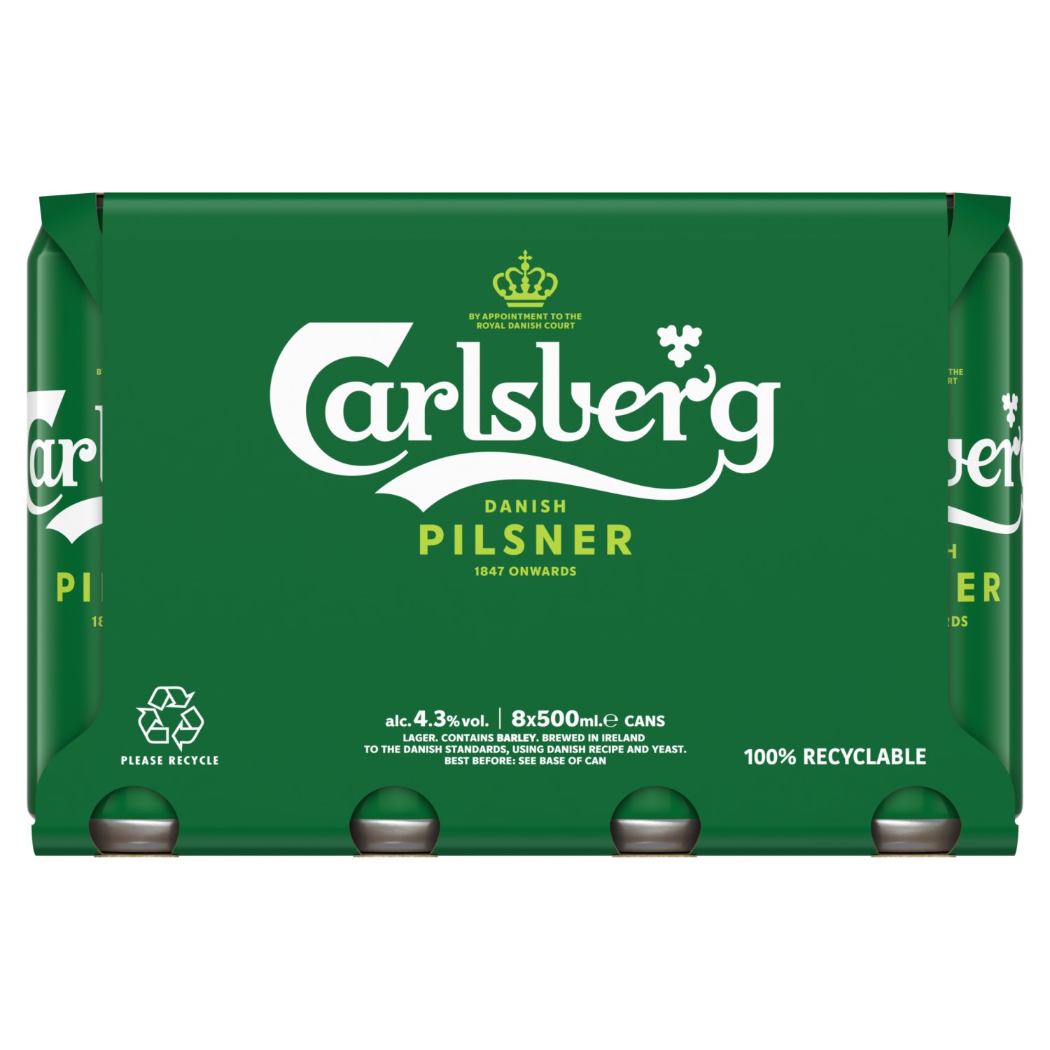 Carlsberg Danish Pilsner Lager Cans 8 Pack (500 ml) - Storefront EN