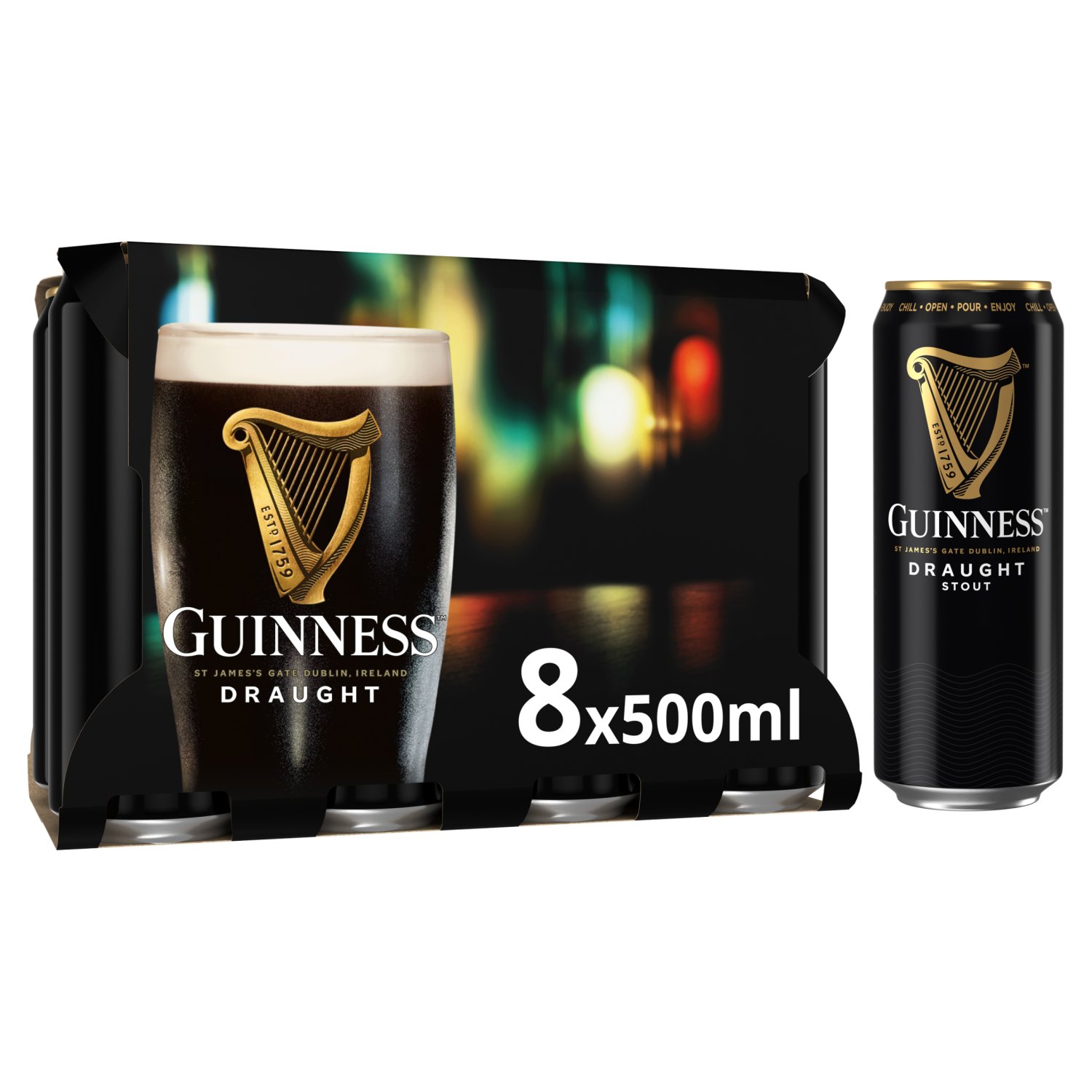 Guinness Draught Stout Can 8 Pack (500 ml) - Storefront EN