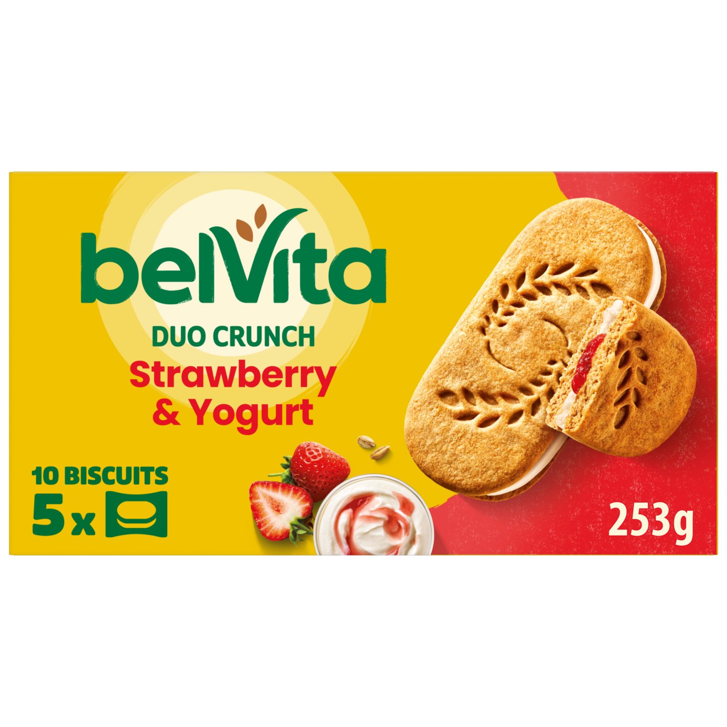 BelVita Breakfast Biscuits Strawberry Yogurt Duo Crunch 5 Pack (50 g ...