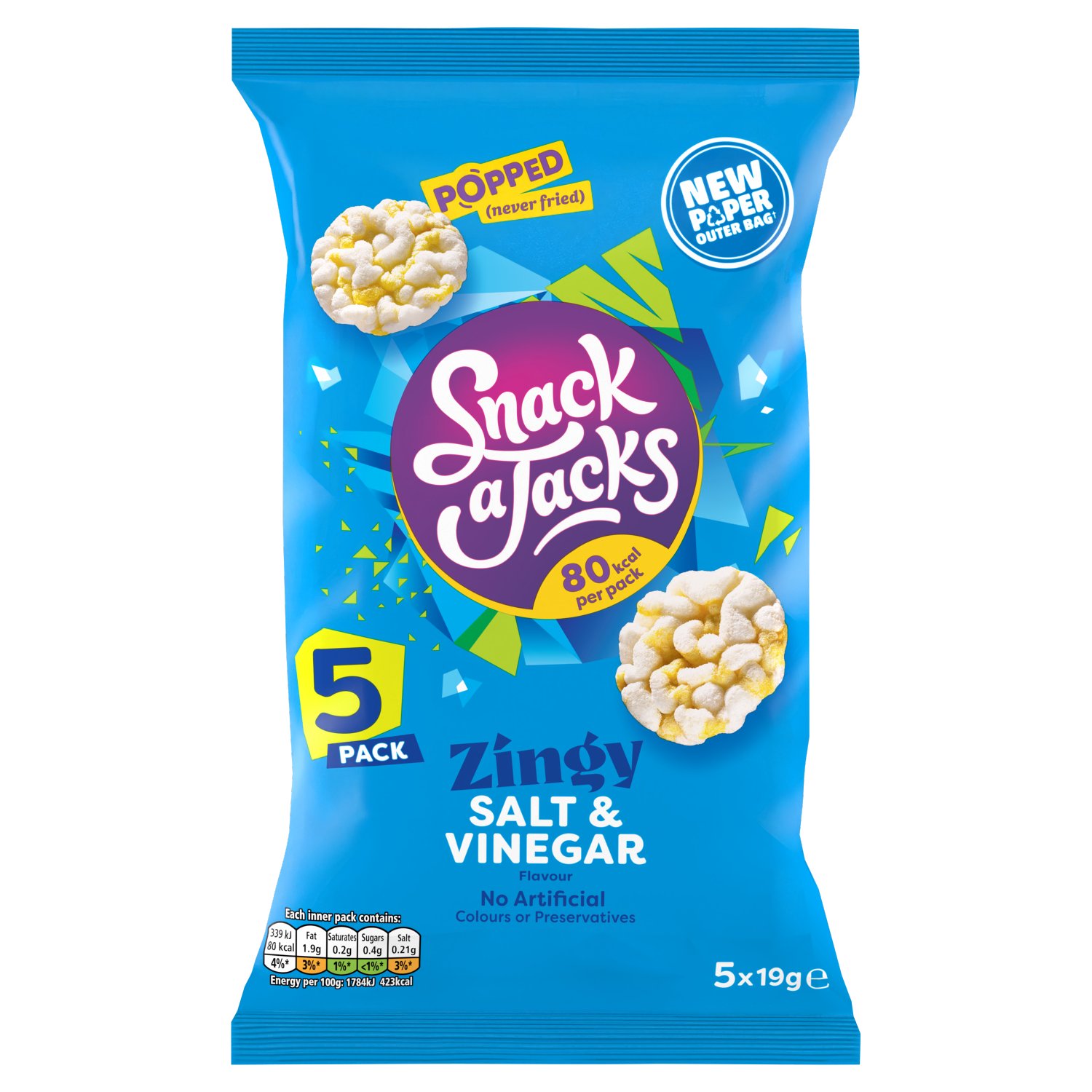 Snack A Jacks Zingy Salt & Vinegar 5 Pack (19 g) - Storefront EN