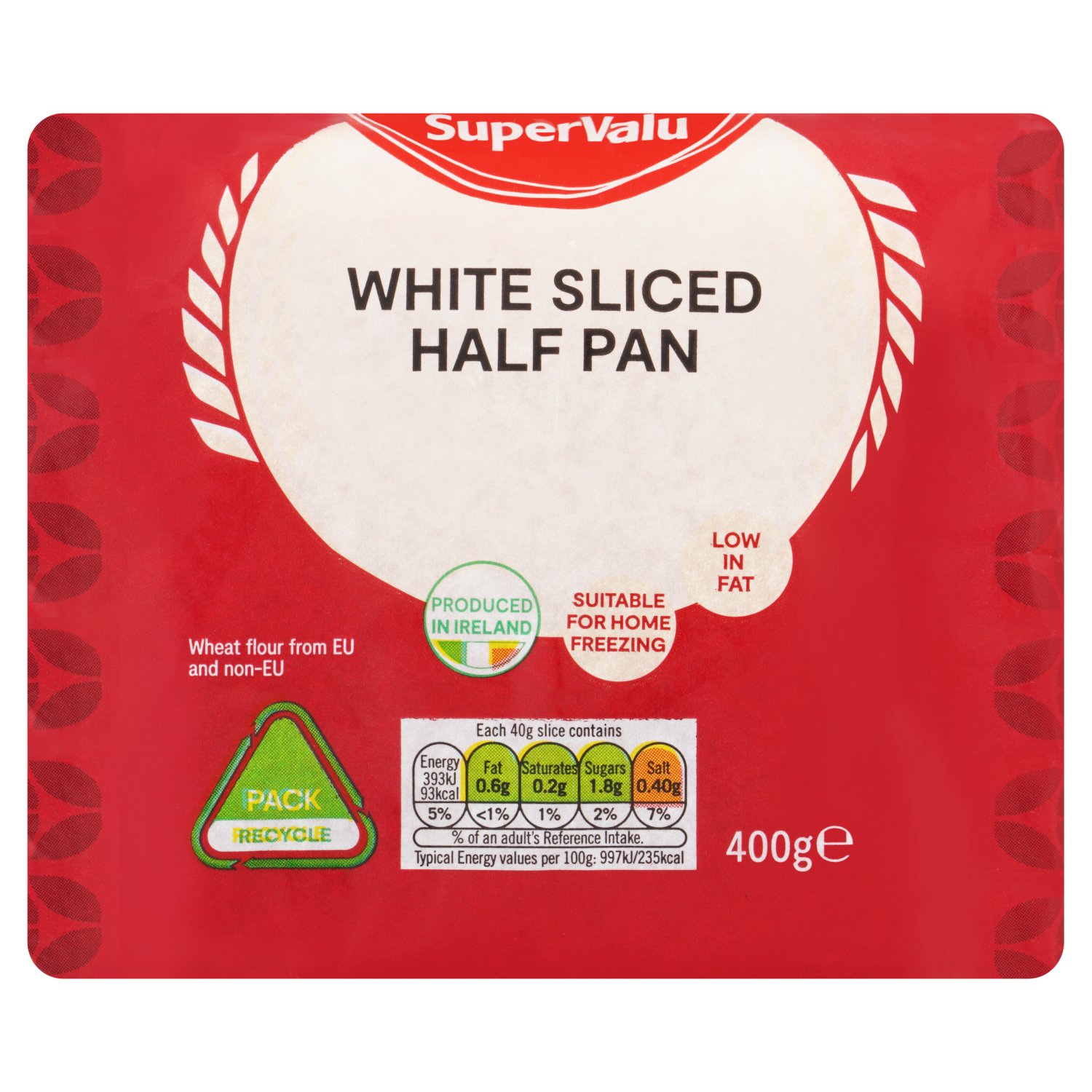 SuperValu White Sliced Half Pan (400 g) - Storefront EN