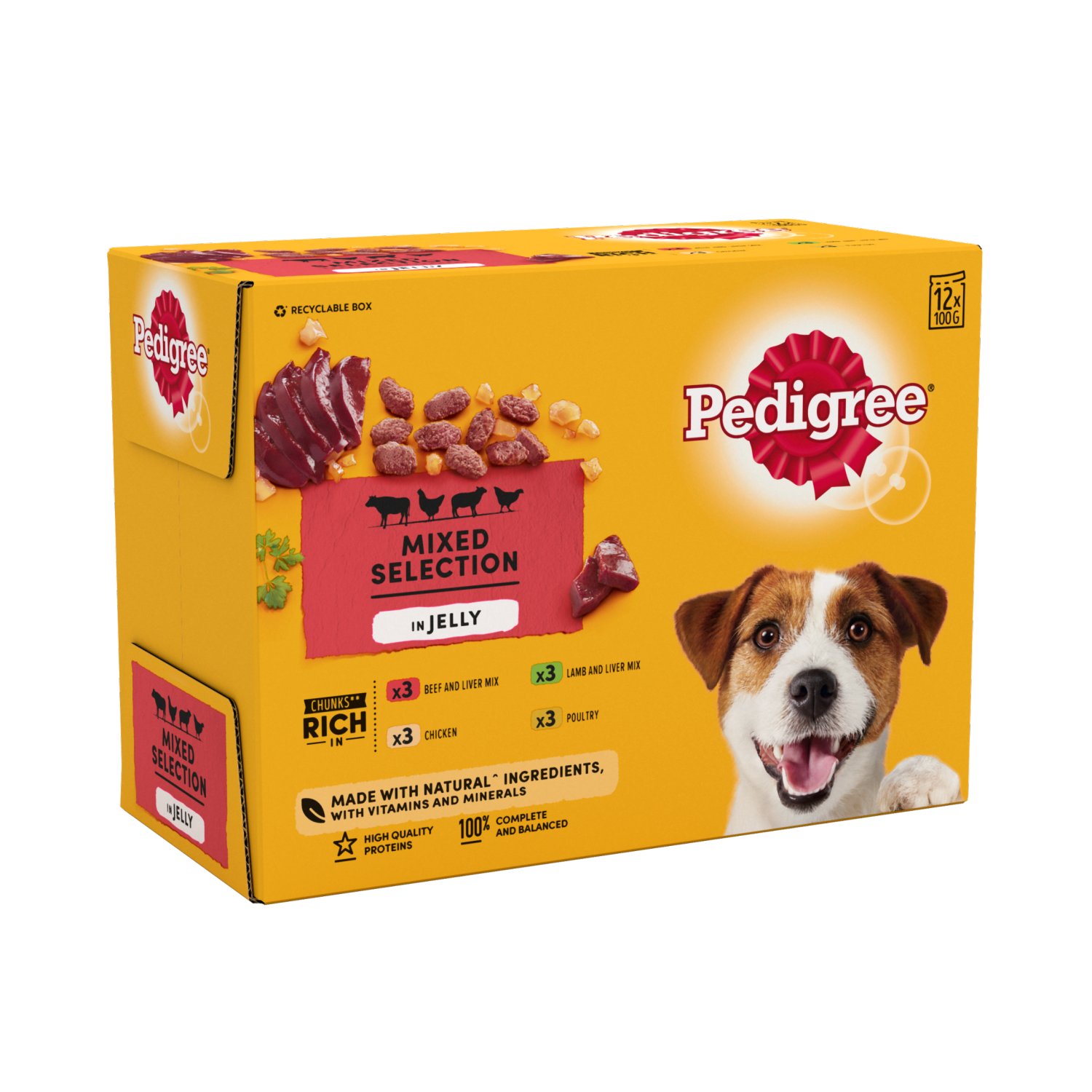 Pedigree Adult Mixed Selection in Jelly Dog Food 12 Pack (100 g ...