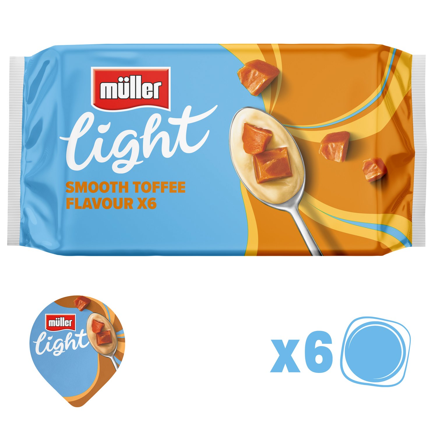 Muller Light Toffee & Vanilla Yogurts 6 Pack (840 g) - Storefront EN