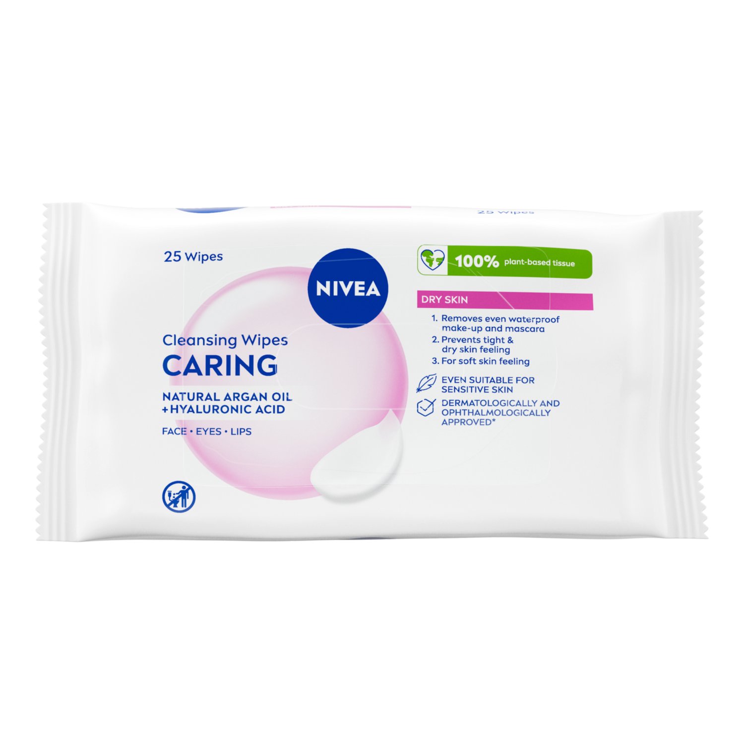 Nivea Biodegradable Face Wipes Dry Skin (25 Piece) - Storefront EN