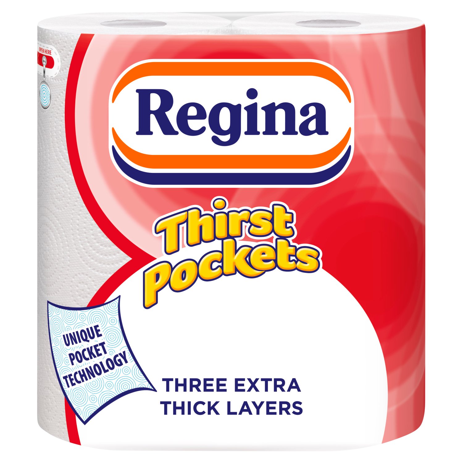 Regina Thirst Pockets Red Kitchen Towel 2 Pack (2 Roll) - Storefront EN