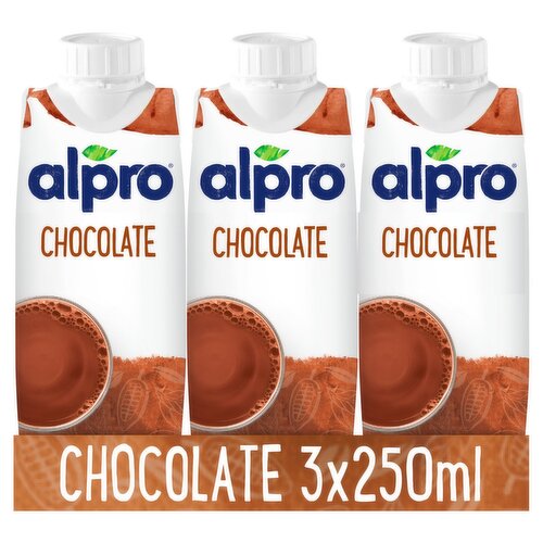 Alpro Dairy Free Chocolate Flavoured Soya Milk 3 Pack (250 ml ...