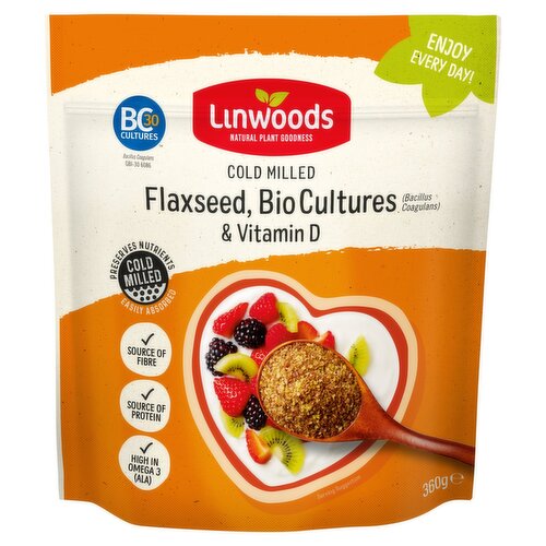 Linwoods Cold Milled Flaxseed with Bio Cultures & Vitamin D (360 g ...