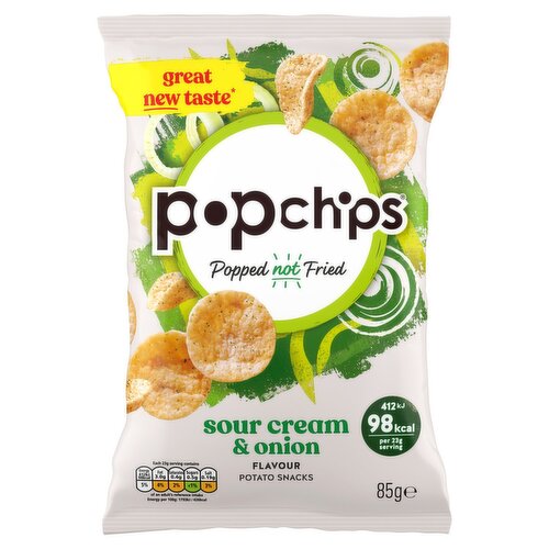 Popchips Sharing Chips Sour Cream & Onion (85 g) - Storefront EN