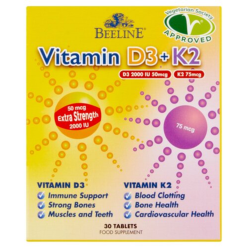 Beeline Vitamin D3 & K2 Tablets (30 Piece) - Storefront EN