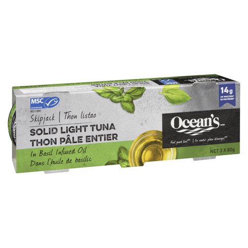 Oceans - Solid Light Tuna in Basil Infused Oil