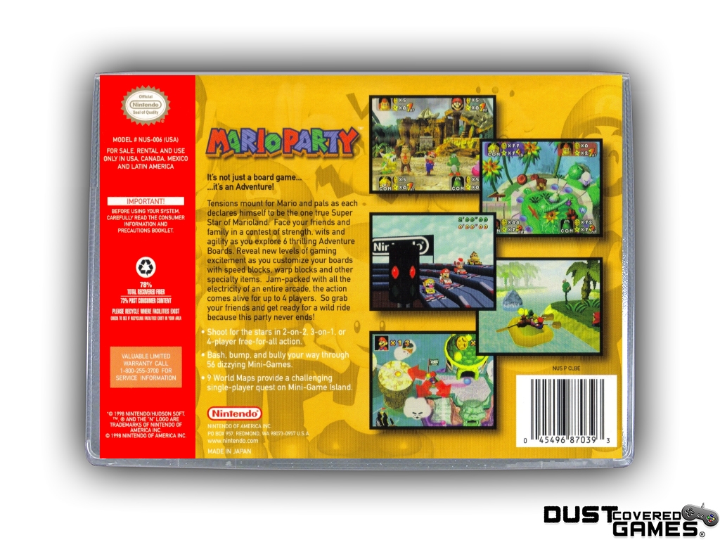 Mario Party N64 Nintendo 64 Game Case Box Cover Brand New Professional ...
