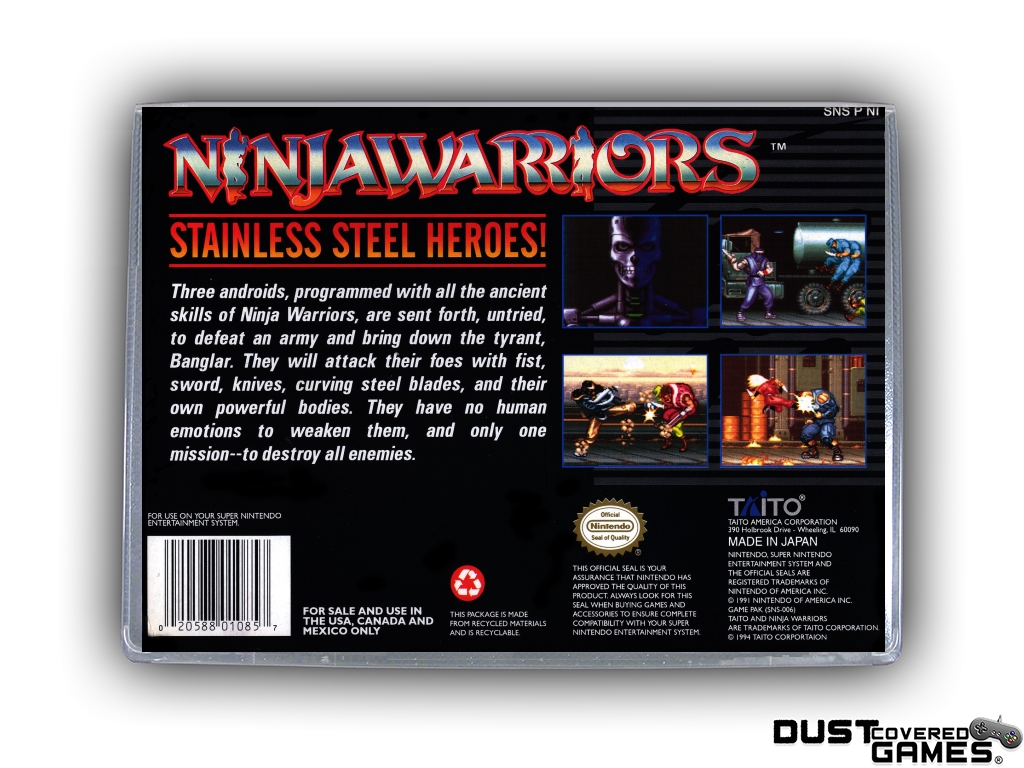 Ninja Warriors SNES Super Nintendo Game Case Box Cover Brand New Pro ...