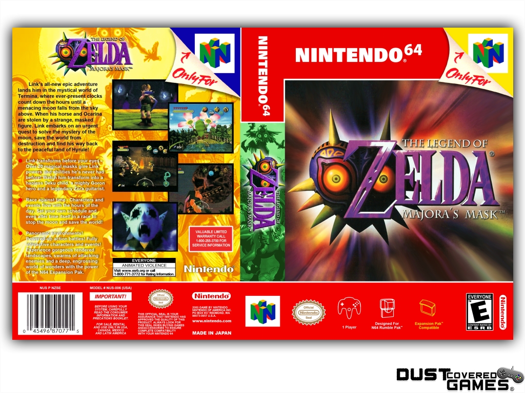 The Legend of Zelda: Majora's Mask N64 Nintendo 64 Game Case Box Cover ...