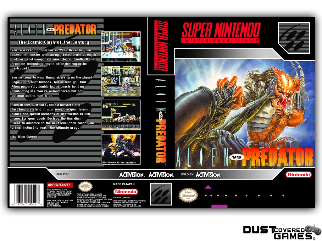 Alien vs. Predator SNES Super Nintendo Game Case Box Cover Brand New ...