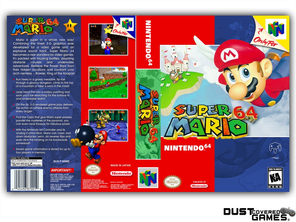Super Mario 64 N64 Nintendo 64 Game Case Box Cover Brand New Pro