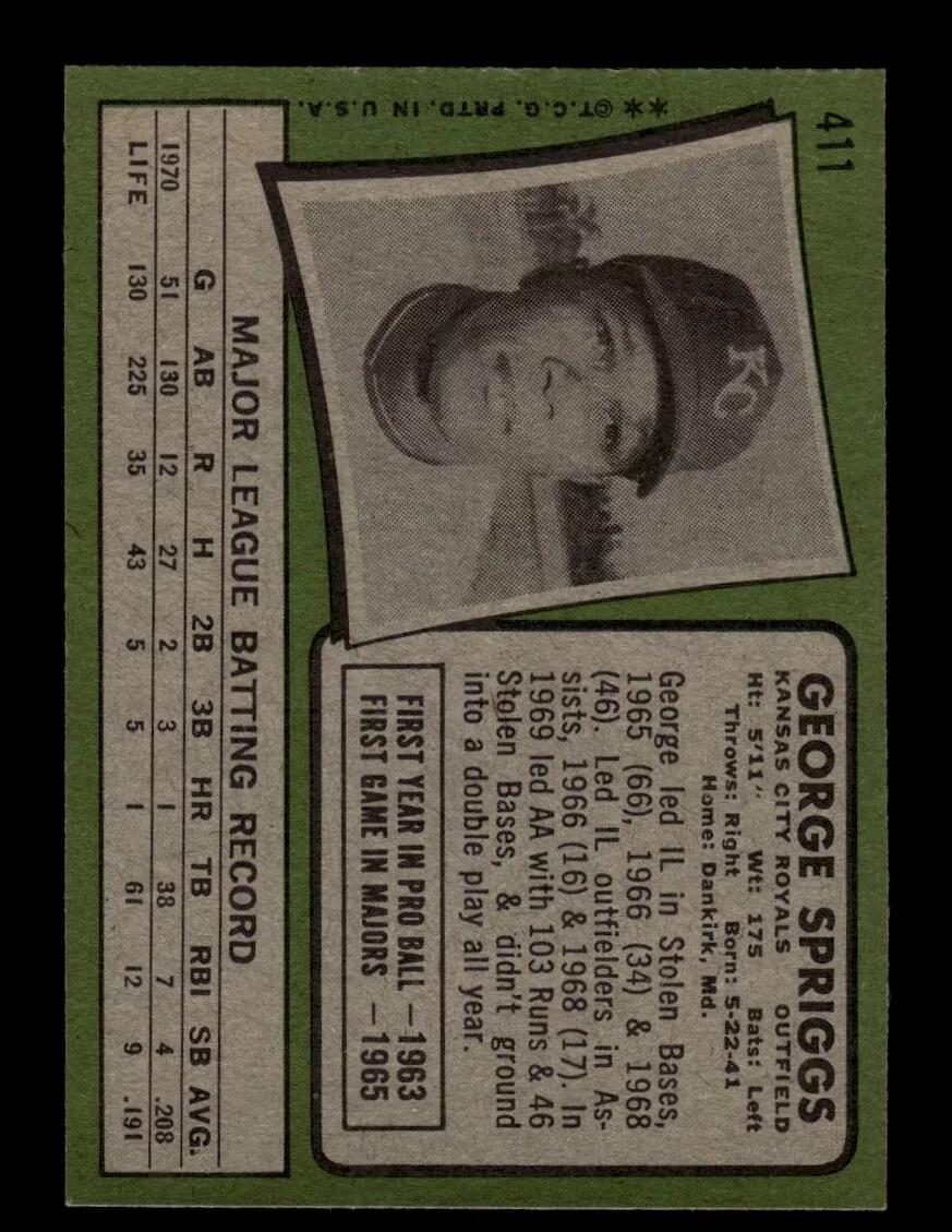 George Spriggs #411 Prices | 1971 Topps | Baseball Cards