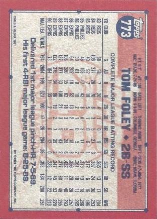 Tom Foley #773 Prices | 1991 Topps | Baseball Cards