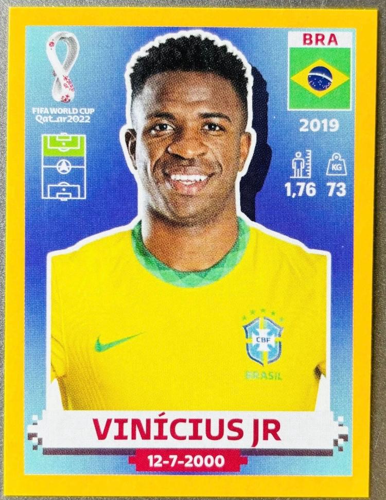 Vinicius Jr [Gold] #BRA20 Prices | 2022 Panini World Cup Qatar Stickers ...