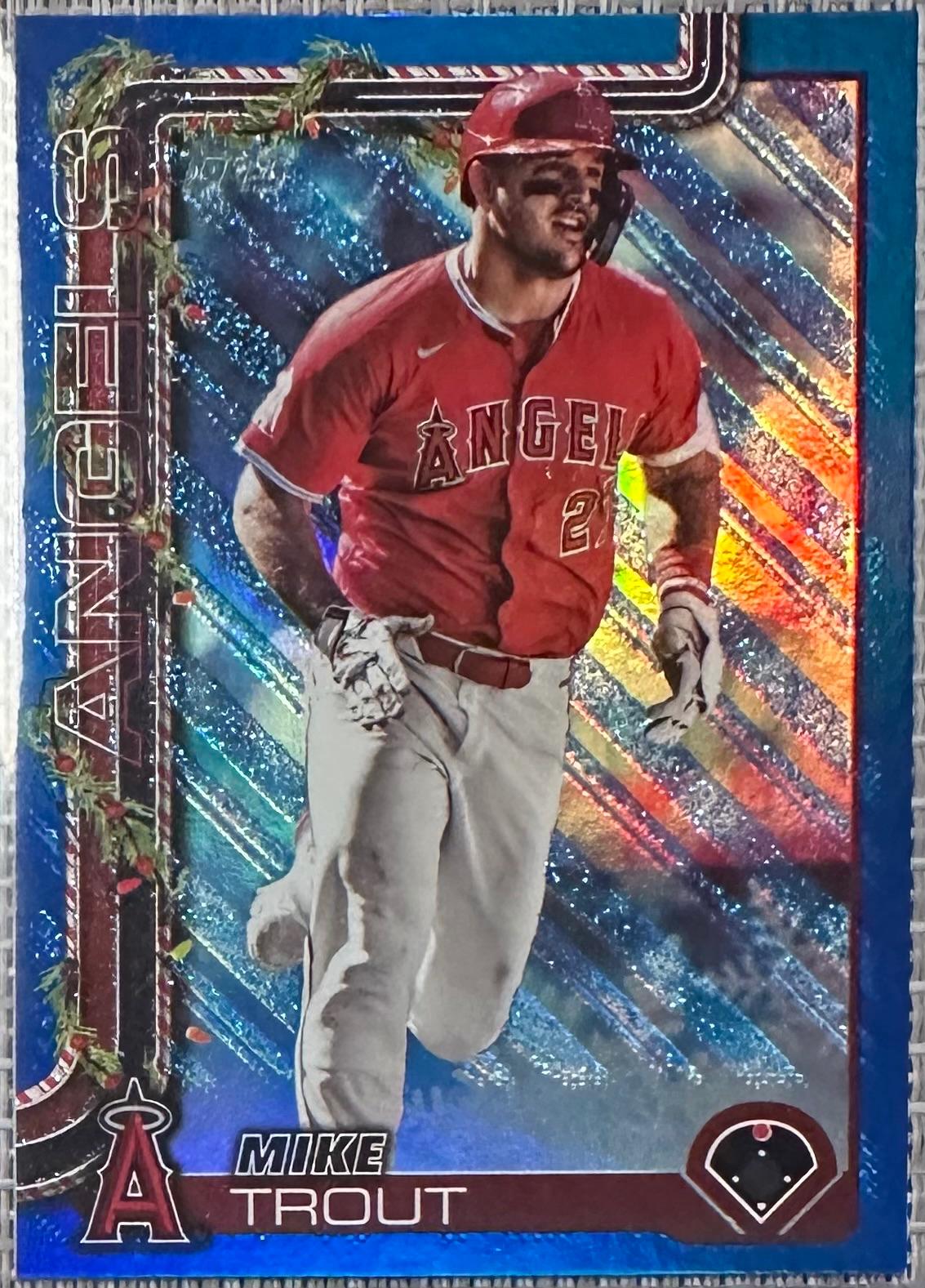 Mike Trout [Blue Metallic Glitter] #H50 Prices | 2025 Topps Holiday ...