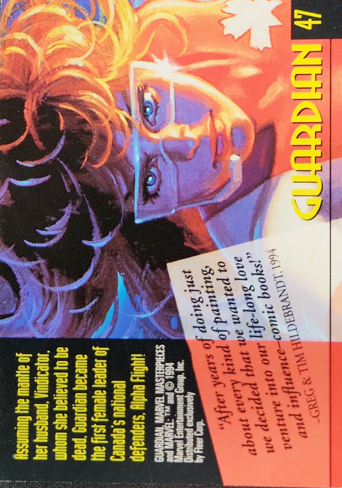 Guardian [Gold Foil Signature] #47 Prices | Marvel 1994 Masterpieces ...