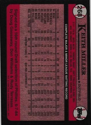 Keith Miller #268 Prices [Rookie] | 1989 Topps | Baseball Cards