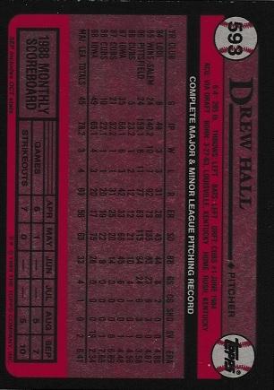 Drew Hall #593 Prices | 1989 Topps | Baseball Cards