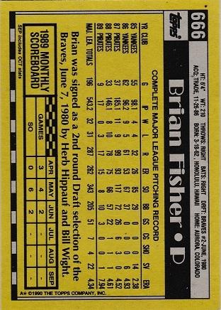 Brian Fisher #666 Prices | 1990 Topps | Baseball Cards