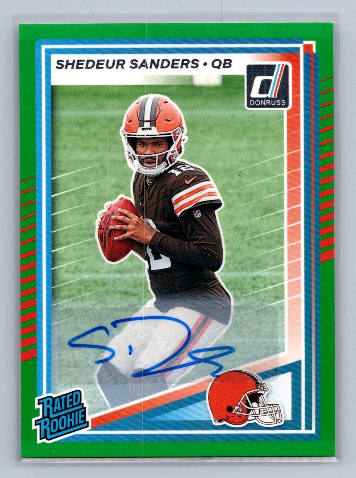 Shedeur Sanders [Green Autograph] #306 Prices | 2025 Panini Donruss ...
