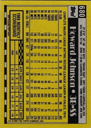 Howard Johnson #680 Prices | 1990 Topps | Baseball Cards