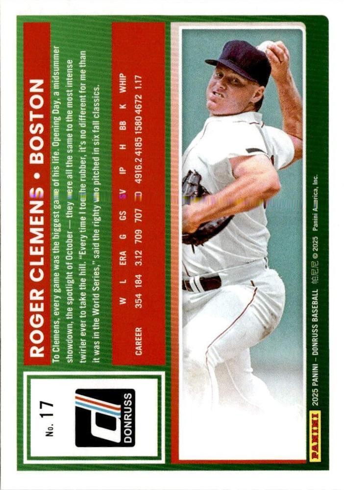 Roger Clemens #17 Prices | 2025 Panini Donruss | Baseball Cards