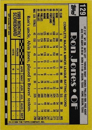 Ron Jones #129 Prices | 1990 Topps | Baseball Cards