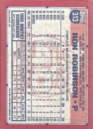 Ron Robinson #313 Prices | 1991 Topps | Baseball Cards