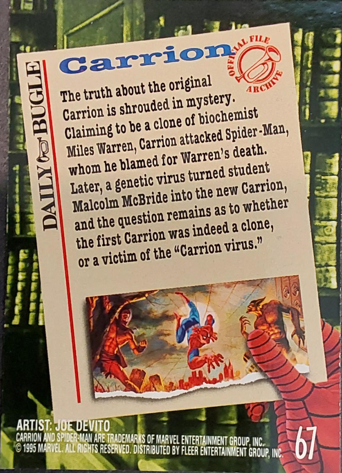 Carrion #67 Prices | Marvel 1995 Ultra Spider-Man | Marvel Cards