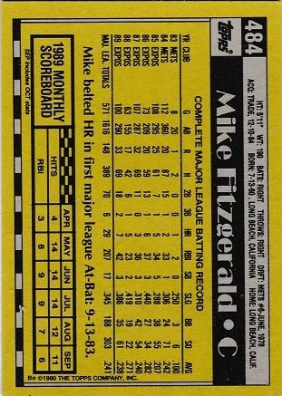 Mike Fitzgerald #484 Prices | 1990 Topps | Baseball Cards