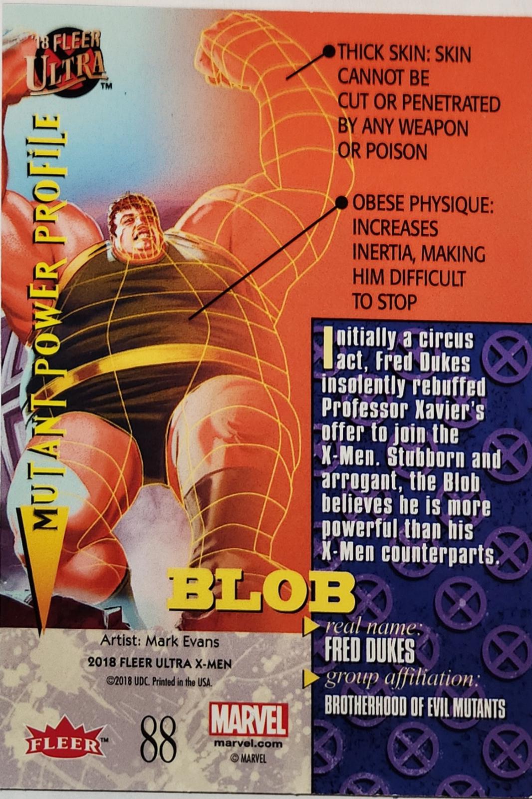 Blob #88 Prices | Marvel 2018 Ultra X-Men | Marvel Cards