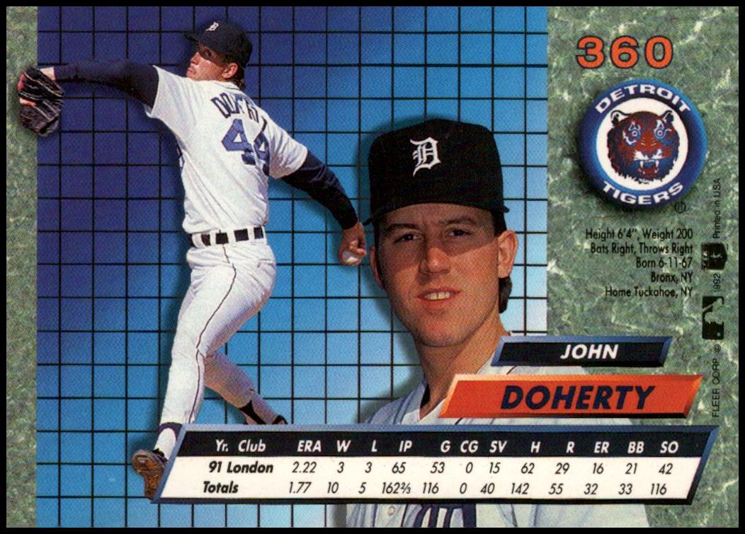 John Doherty #360 Prices [Rookie] | 1992 Ultra | Baseball Cards