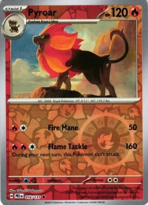 Pyroar [Reverse] #16 Prices | Pokemon Prismatic Evolutions | Pokemon Cards