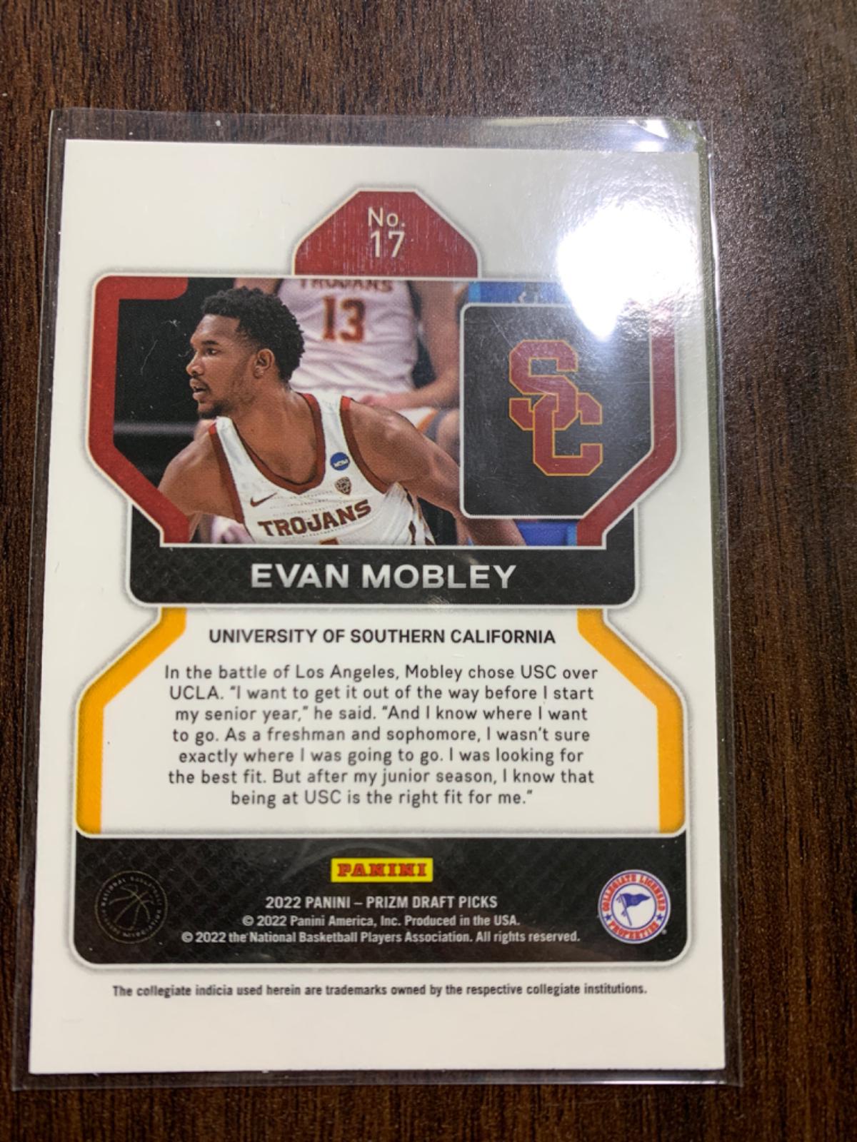 Evan Mobley #17 Prices | 2022 Panini Prizm Draft Picks | Basketball Cards