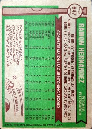 Ramon Hernandez #647 Prices | 1976 Topps | Baseball Cards