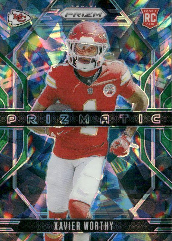 Xavier Worthy [Green Ice] #14 Prices | 2024 Panini Prizm Prizmatic ...