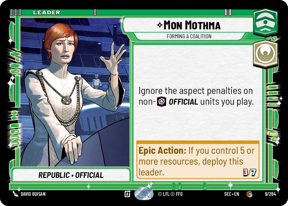 Mon Mothma - Forming a Coalition #9 Prices | Star Wars Unlimited ...