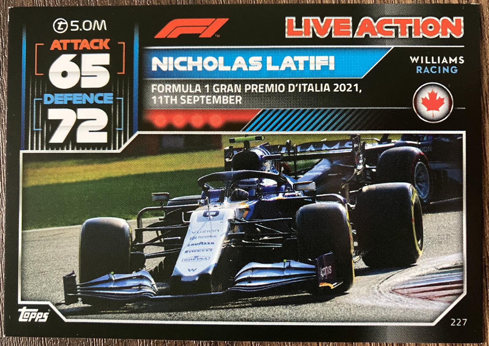 Nicholas Latifi #227 Prices | 2022 Topps Turbo Attax Formula 1 ...