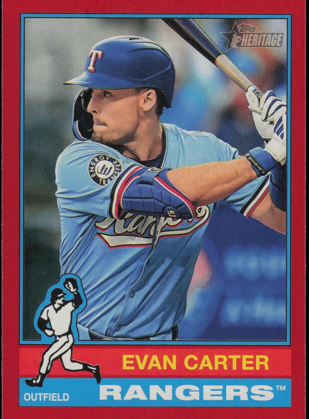 Evan Carter [Red Border] #496 Prices | 2025 Topps Heritage | Baseball Cards