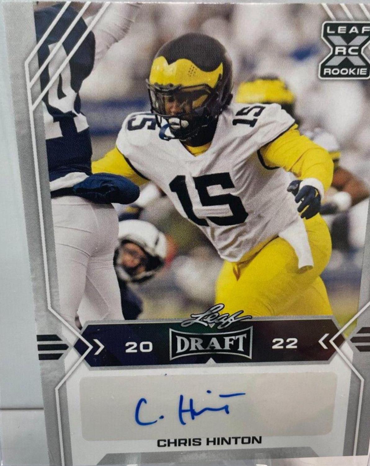 Chris Hinton #BA-CH1 Prices | 2022 Leaf Draft Autographs | Football Cards