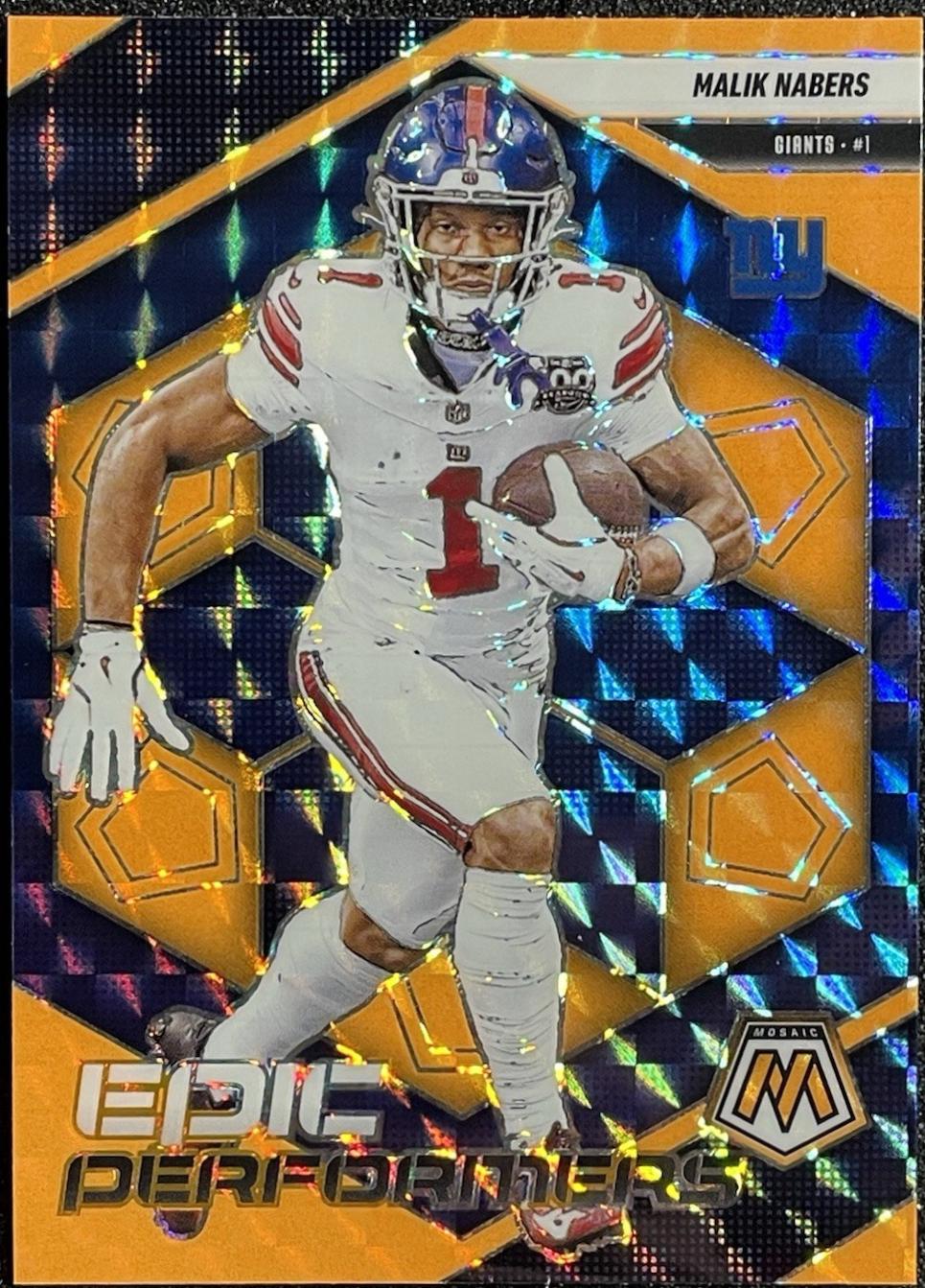 Malik Nabers [Mosaic Orange Fluorescent] #11 Prices | 2025 Panini ...