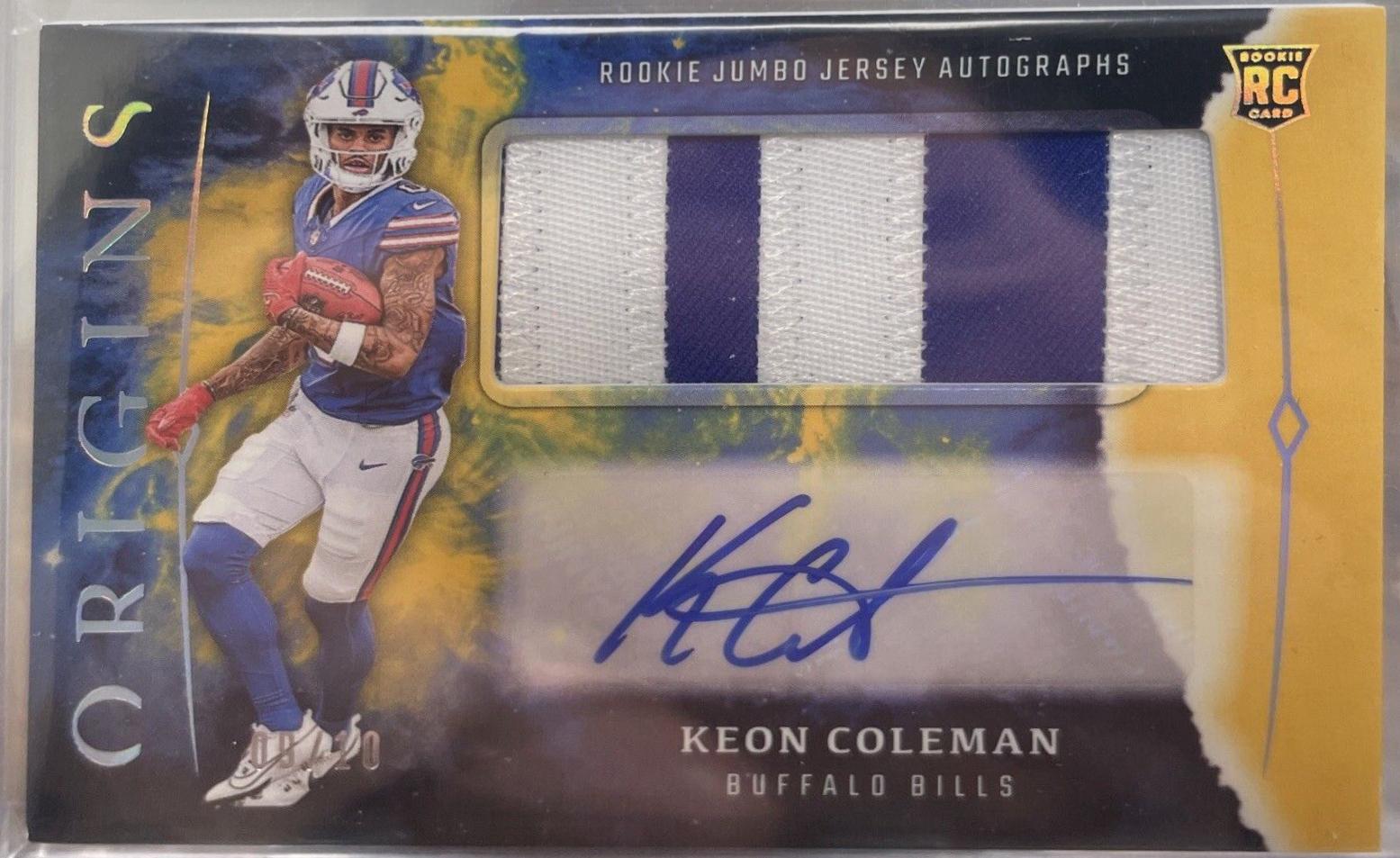 Keon Coleman [Gold Patch] #RJA-KCO Prices | 2024 Panini Origins Rookie ...