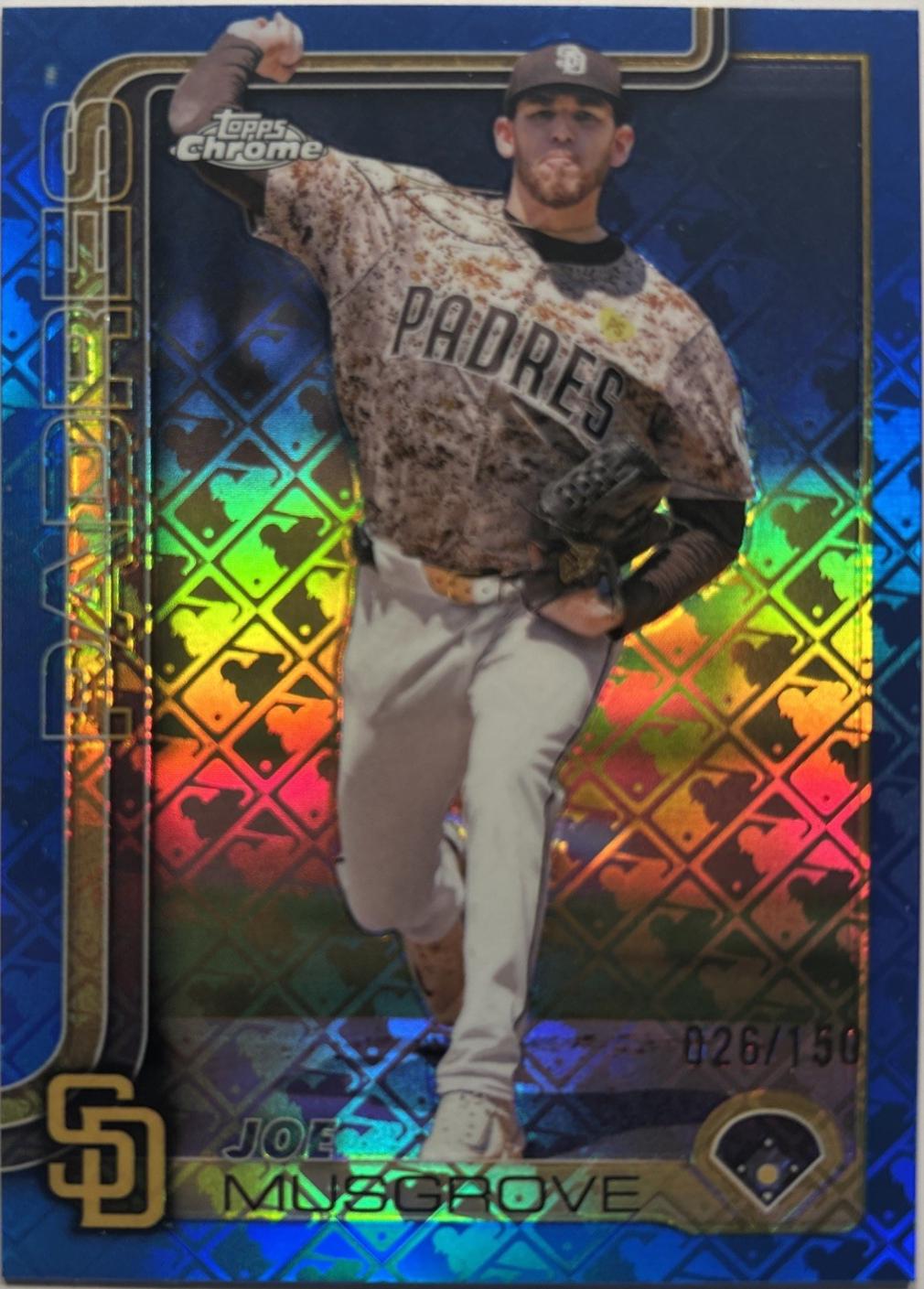 Joe Musgrove [Blue Refractor] #55 Prices | 2025 Topps Chrome ...