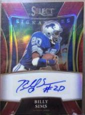 Billy Sims [Red] #SSP-BSI Prices | 2021 Panini Select Signatures Select ...