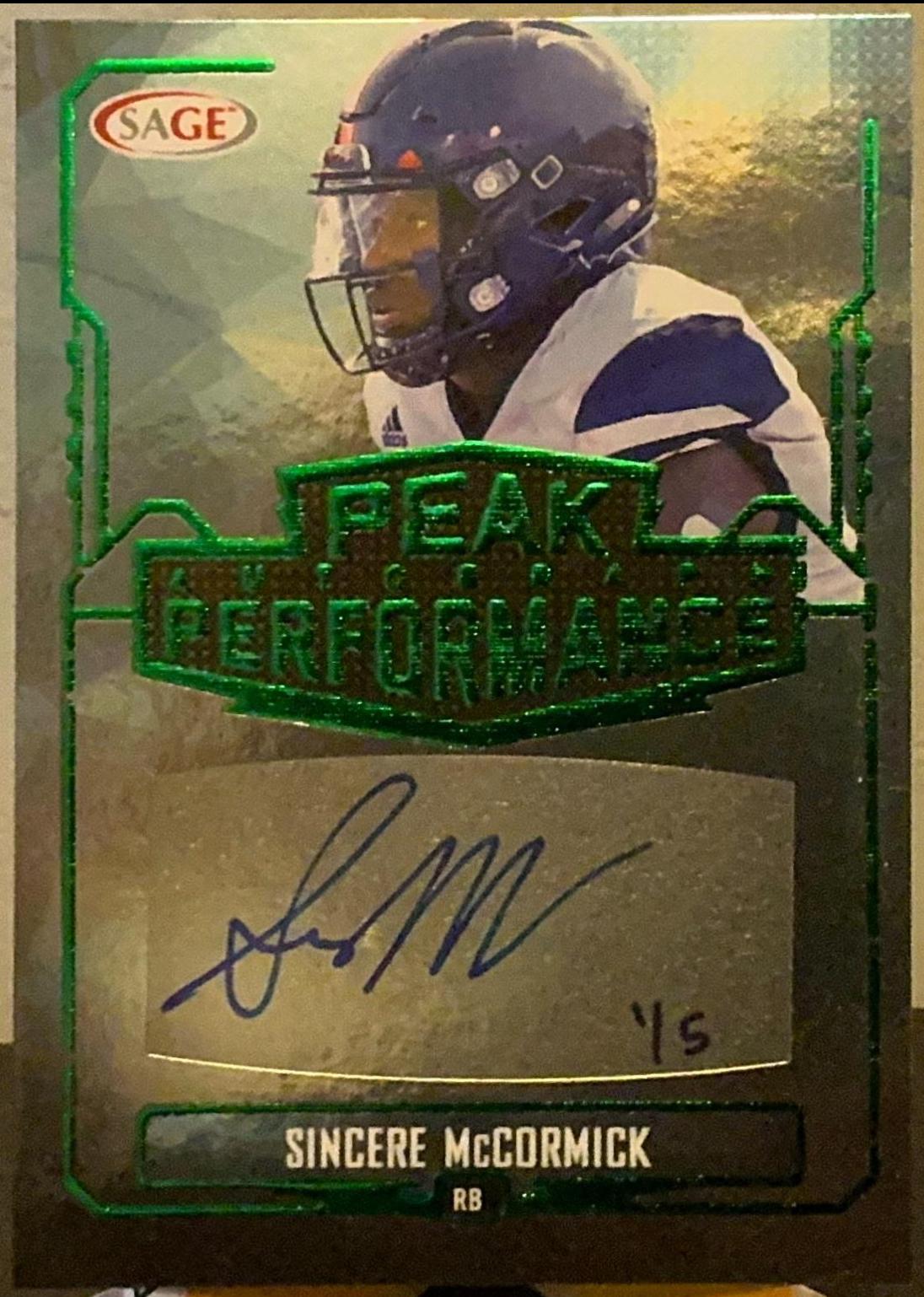 Sincere McCormick [Green] #PKA-SM Prices | 2022 Sage Hit Peak ...