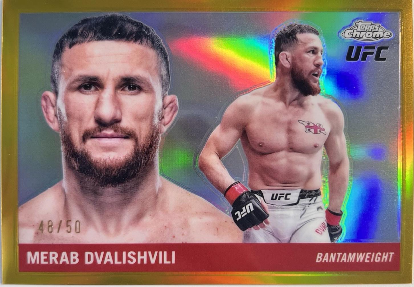 Merab Dvalishvili [Gold Refractor] #55T-16 Prices | 2025 Topps Chrome ...